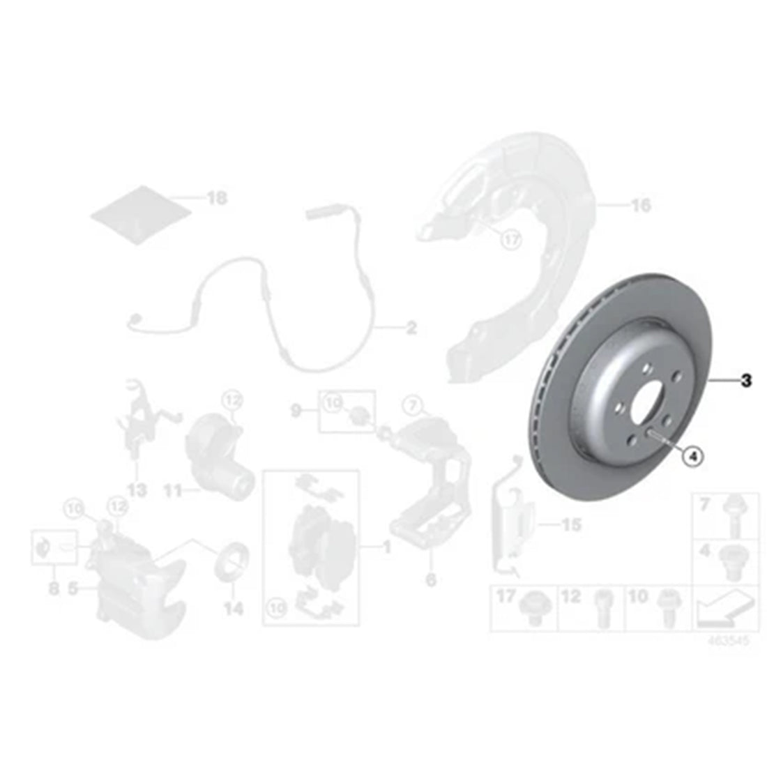 Genuine BMW F97 X3M & F98 X4M OEM Rear Brake Discs