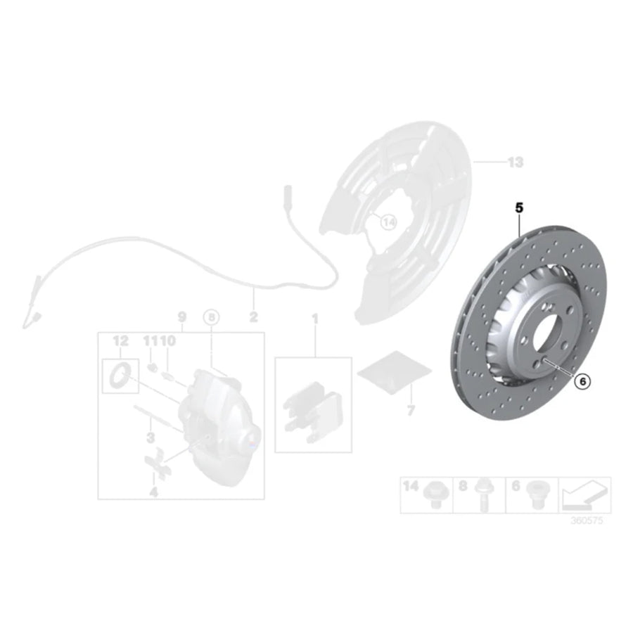 Genuine BMW OEM Rear Brake Discs - F80 M3, F82 M4 & F87 M2