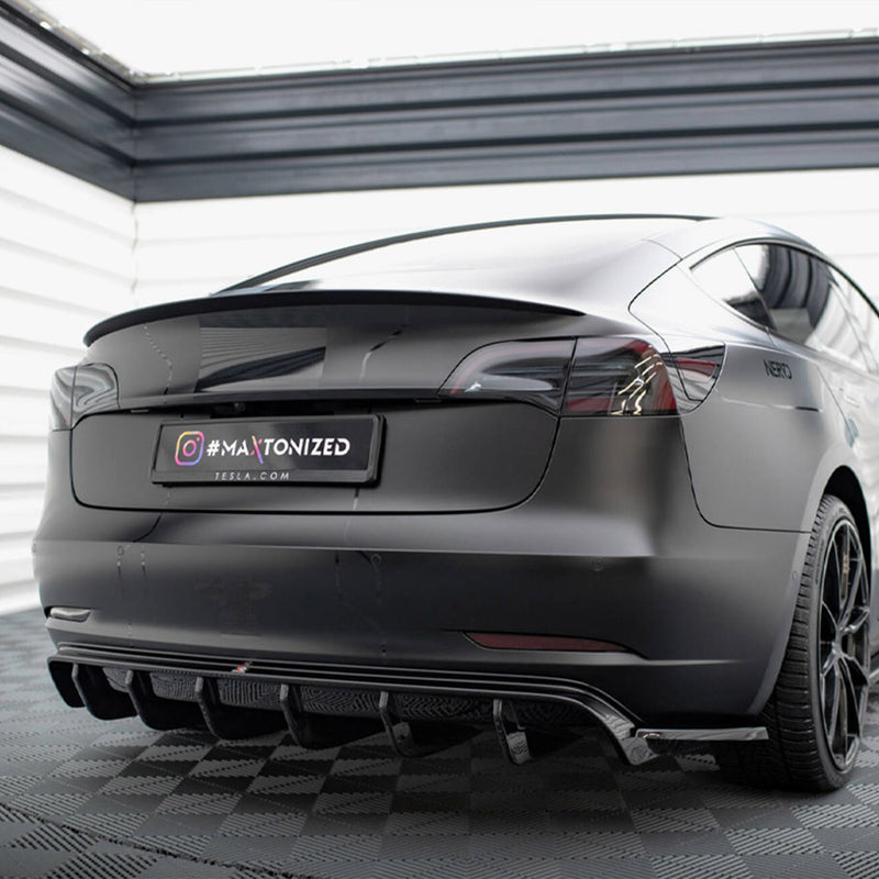 Maxton Design Tesla Model 3 V2 Rear Diffuser In Gloss Black