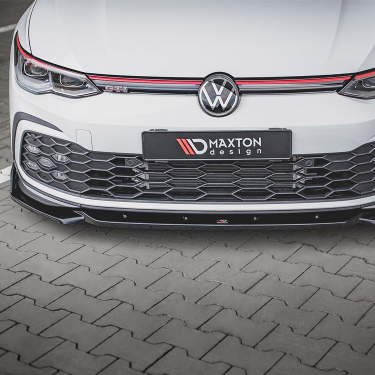 Maxton Design VW Golf GTI V2 Gloss Black Splitter With Flaps