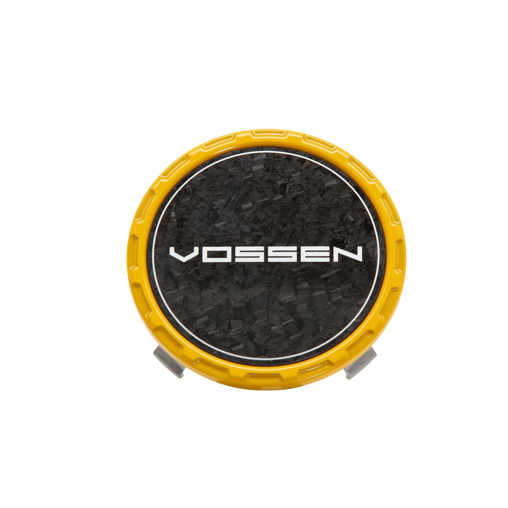 Vossen Hybrid Forged Billet Sport Cap In Canary Yellow & Carbon