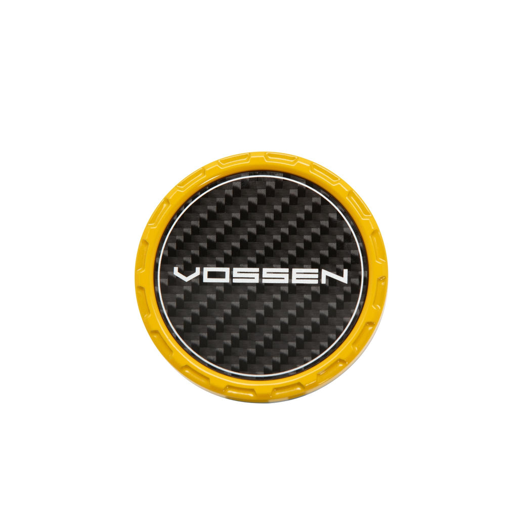 Vossen Hybrid Forged Billet Sport Cap In Canary Yellow & Carbon