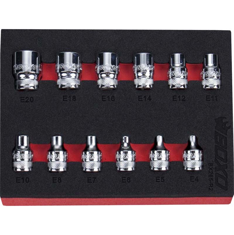 BOXO 12Pc 3/8" E-Torx Socket Set