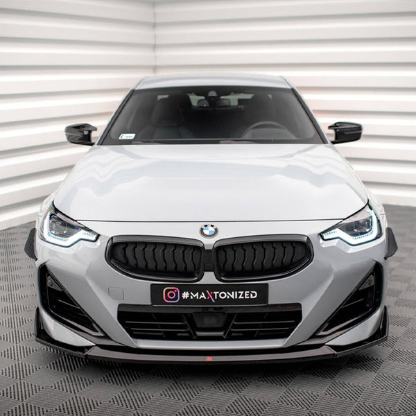Maxton Design BMW G42 M240i V3 Front Splitter In Gloss Black