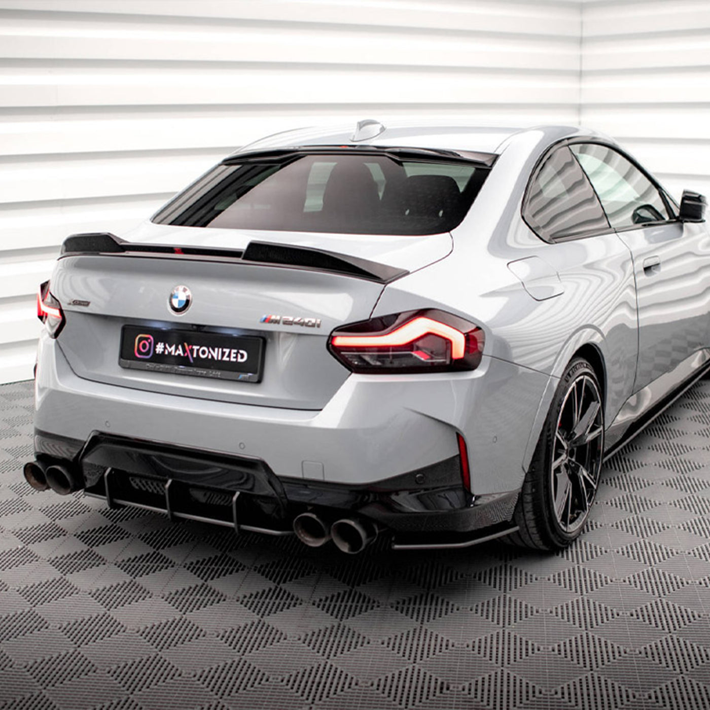 Maxton Design BMW G42 M240i Black Street Pro Rear Diffuser