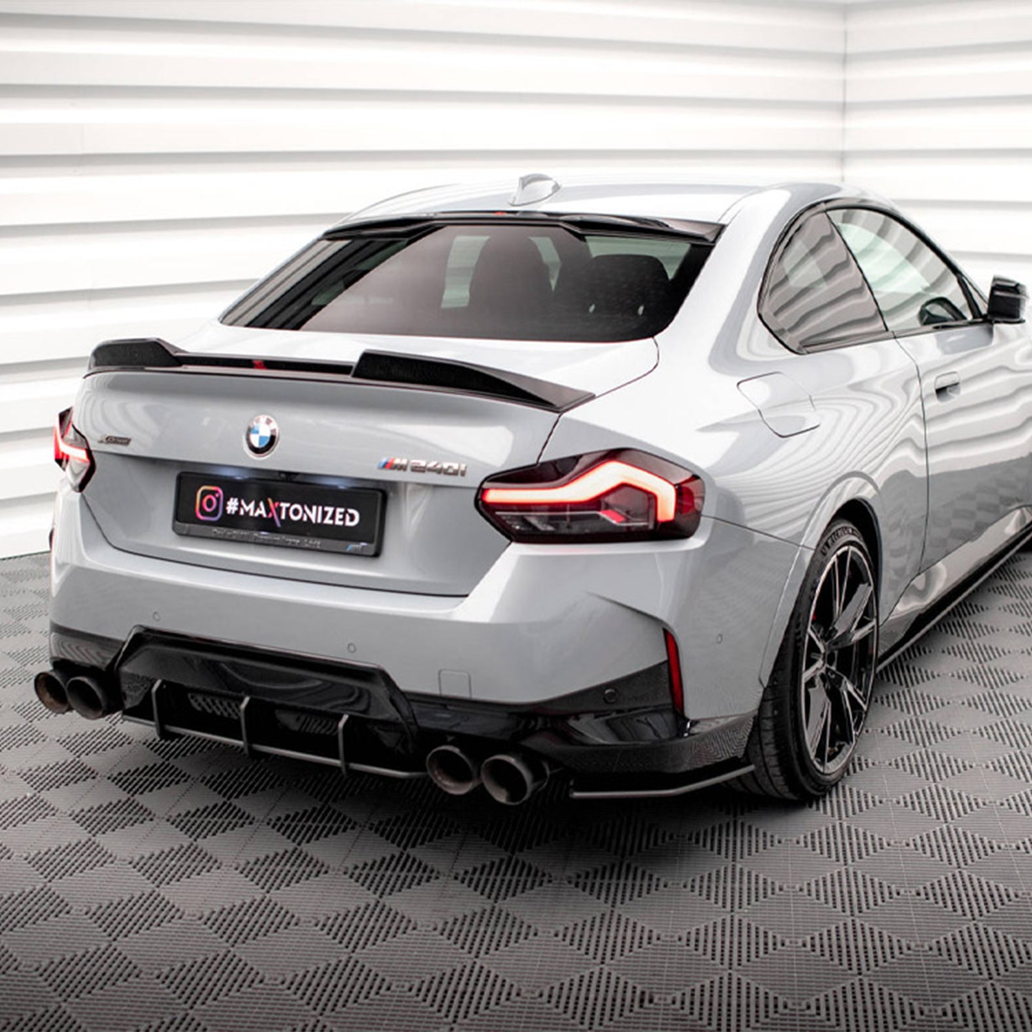 Maxton Design BMW G42 M240i Black Street Pro Rear Diffuser