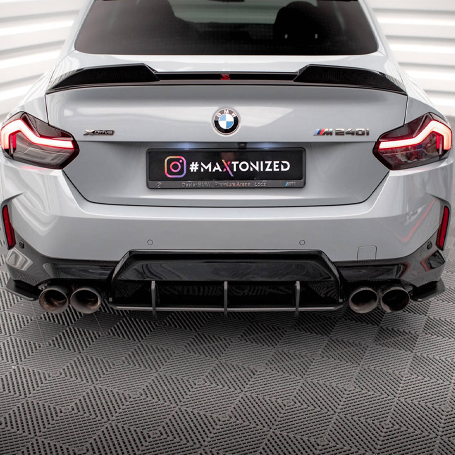 Maxton Design BMW G42 M240i Black Street Pro Rear Diffuser