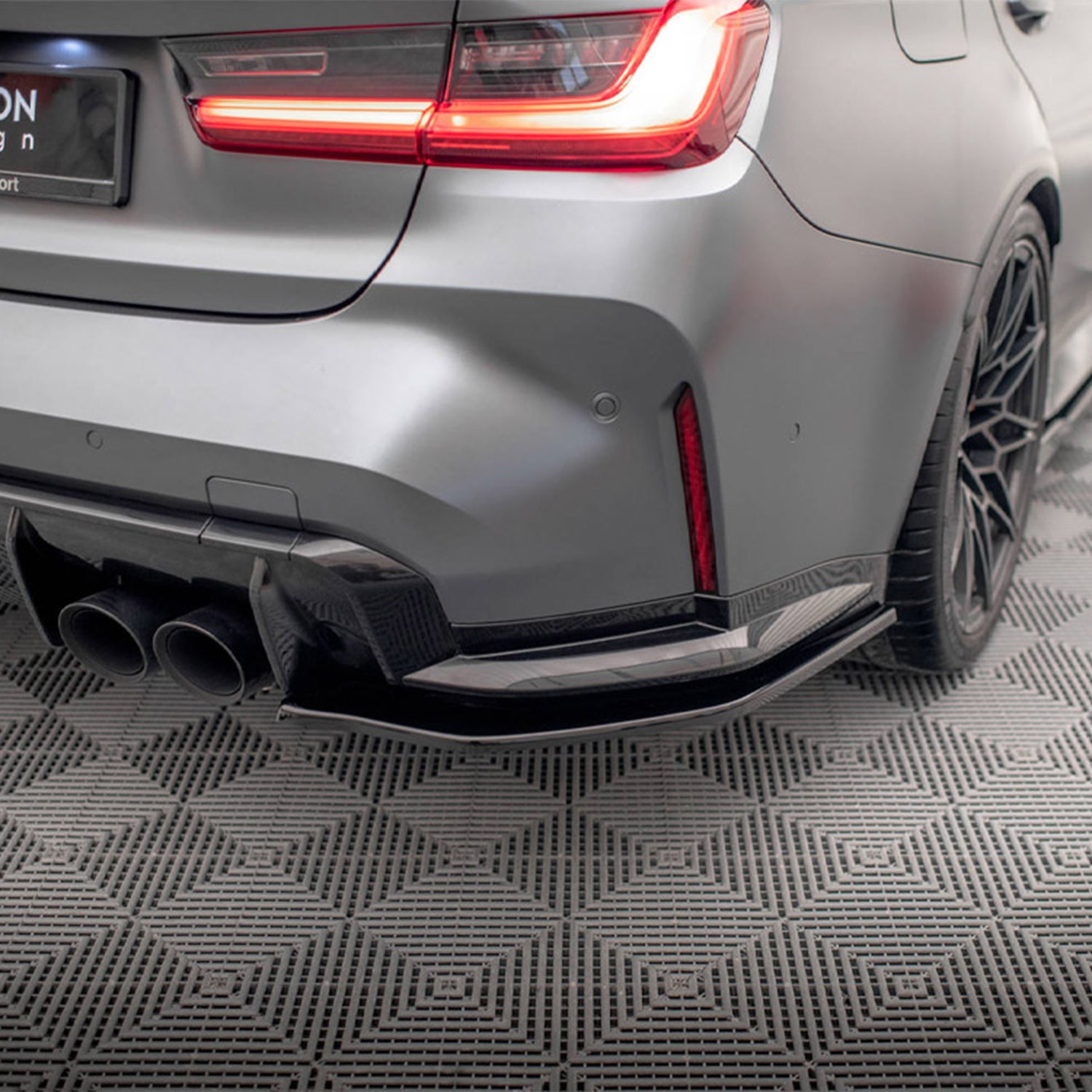Maxton Design BMW G80 M3 V2 Rear Side Splitters In Gloss Black