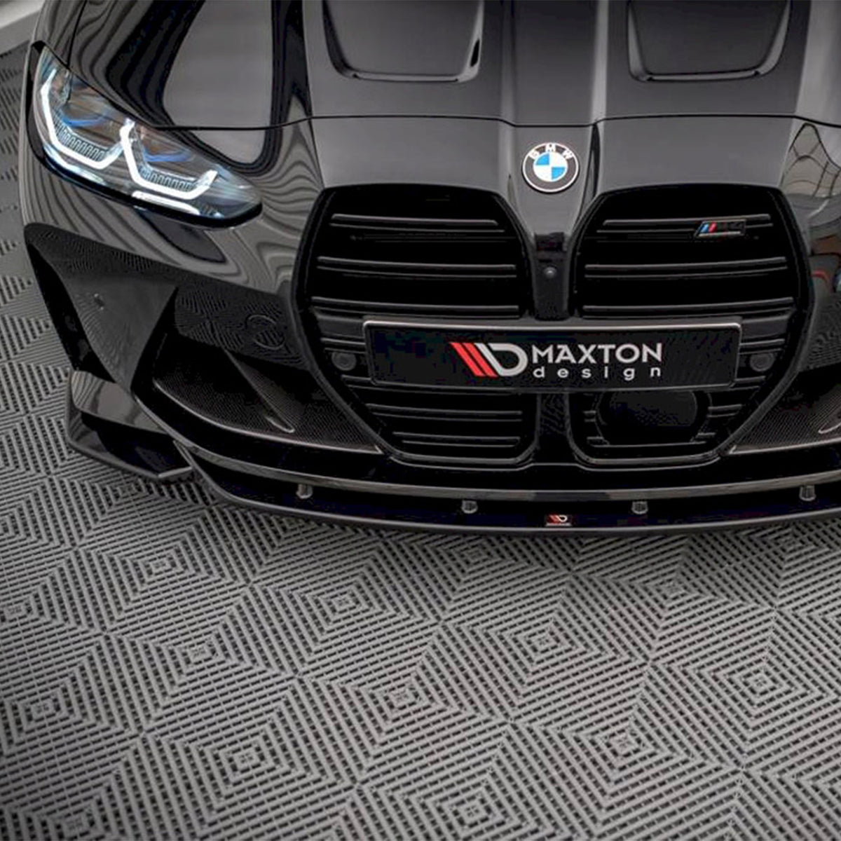 Maxton Design BMW G80 M3 G82 M4 V2 Front Splitter In Gloss Black