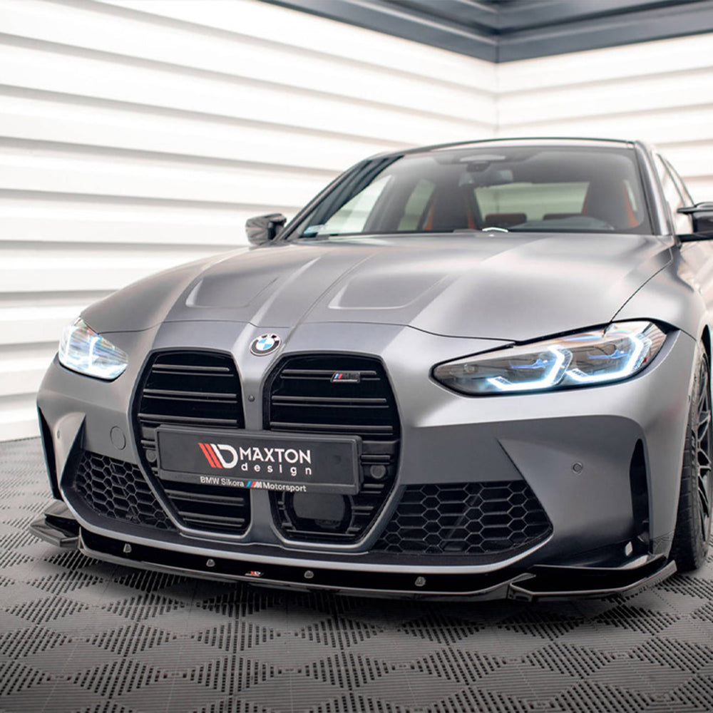 Maxton Design BMW G80 M3 G82 M4 V2 Front Splitter In Gloss Black