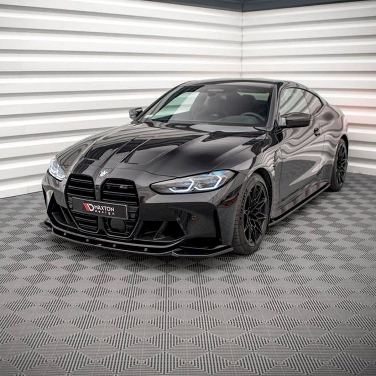 Maxton Design BMW G80 M3 G82 M4 V2 Front Splitter In Gloss Black