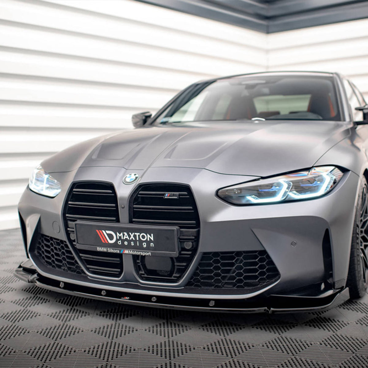 Maxton Design BMW G80 M3 G82 M4 V3 Front Splitter In Gloss Black