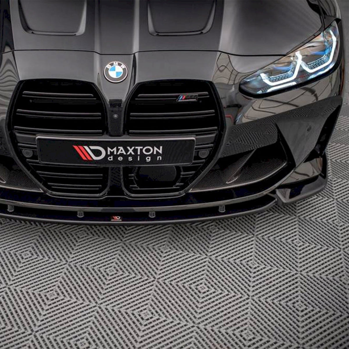 Maxton Design BMW G80 M3 G82 M4 V3 Front Splitter In Gloss Black